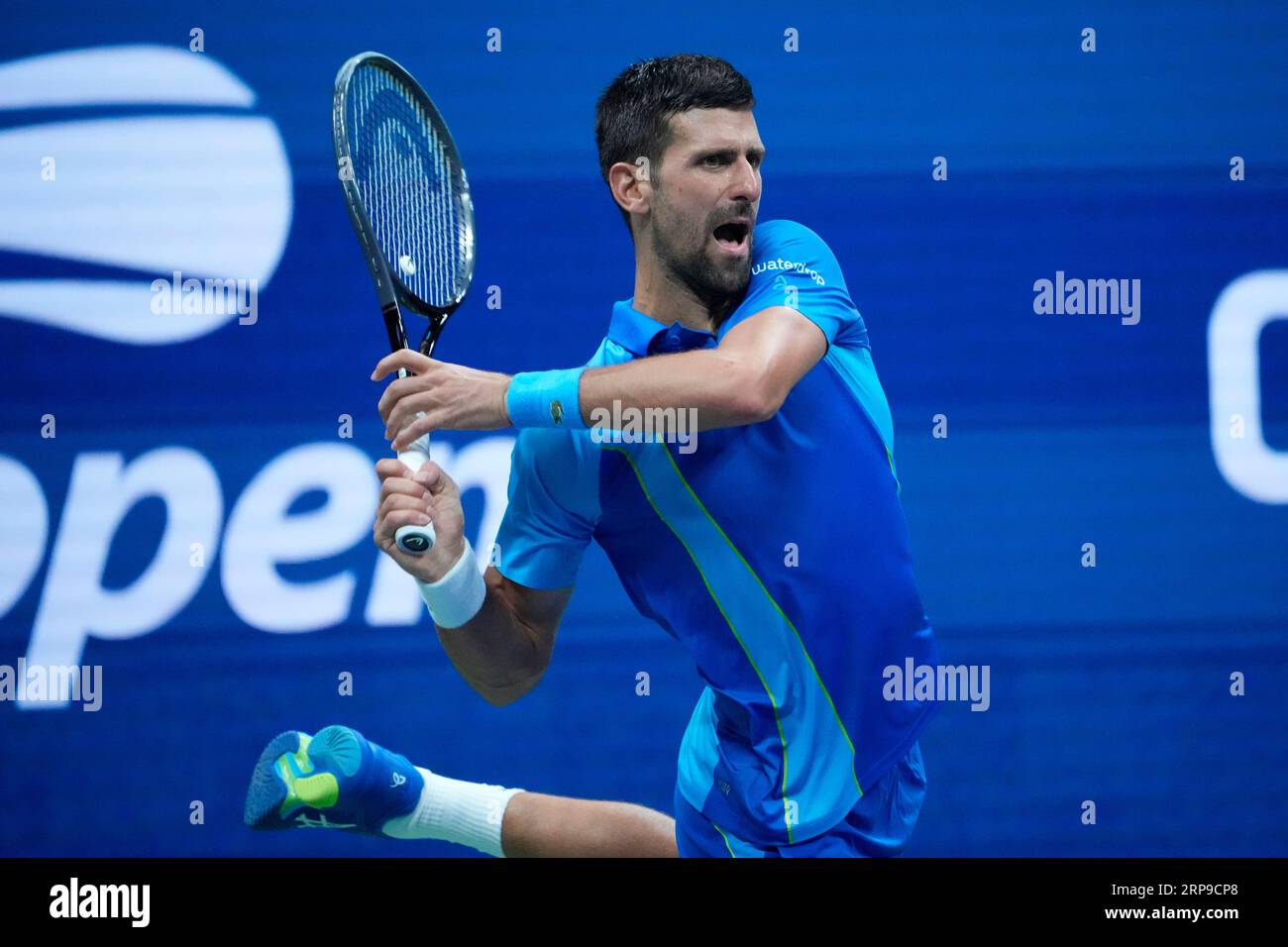 Novak Djokovic, of Serbia, returns to Borna Gojo, of Croatia, during ...