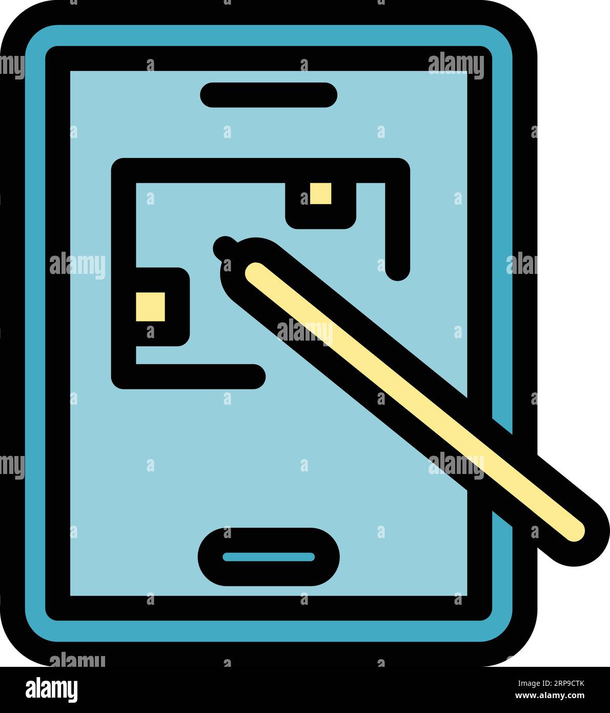 Creative curve icon outline vector. Digital pen. Tablet stylus color ...