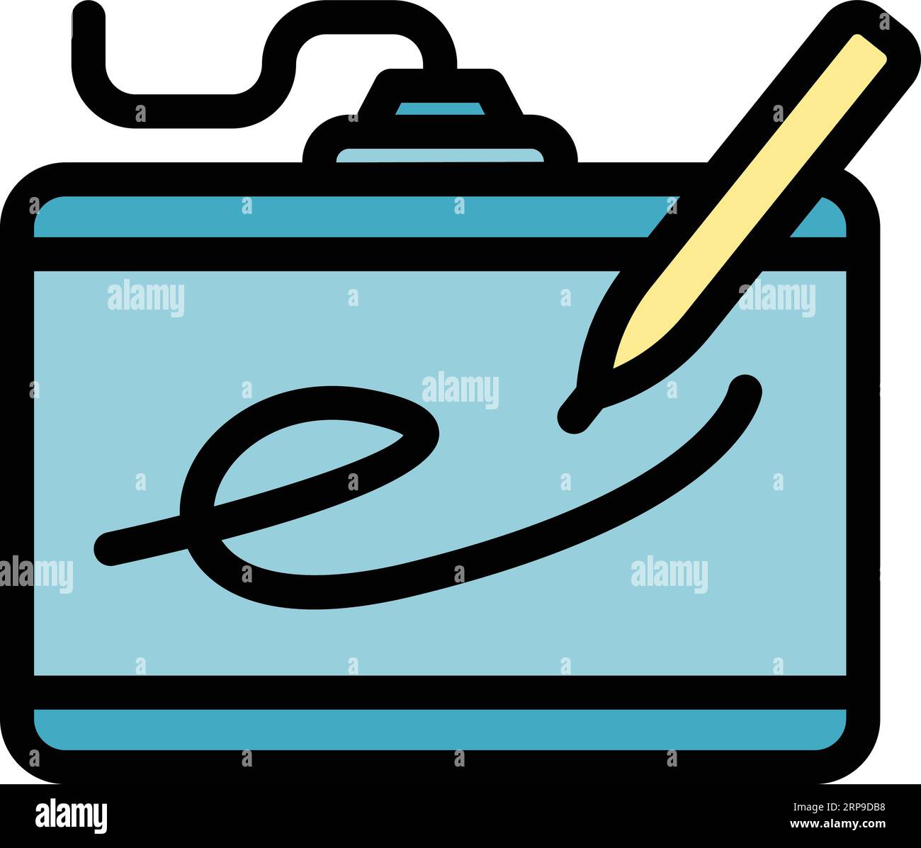 Drawing pencil icon outline vector. Digital pen. Tablet pad color flat ...