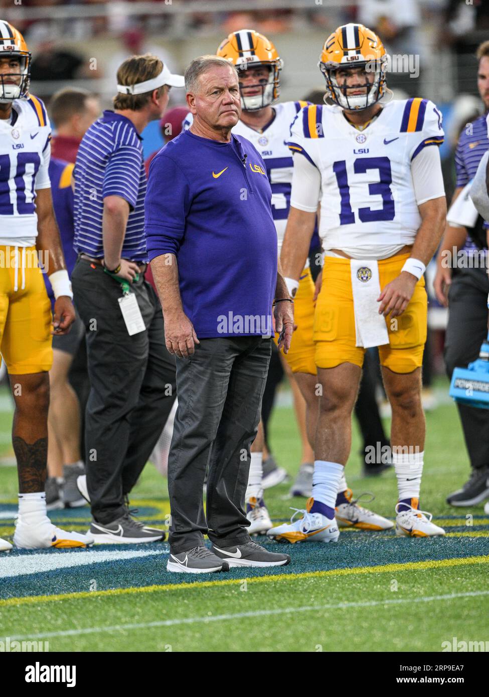 Orlando, FL, USA. 3rd Sep, 2023. LSU Tigers head coach Brian Kelly ...