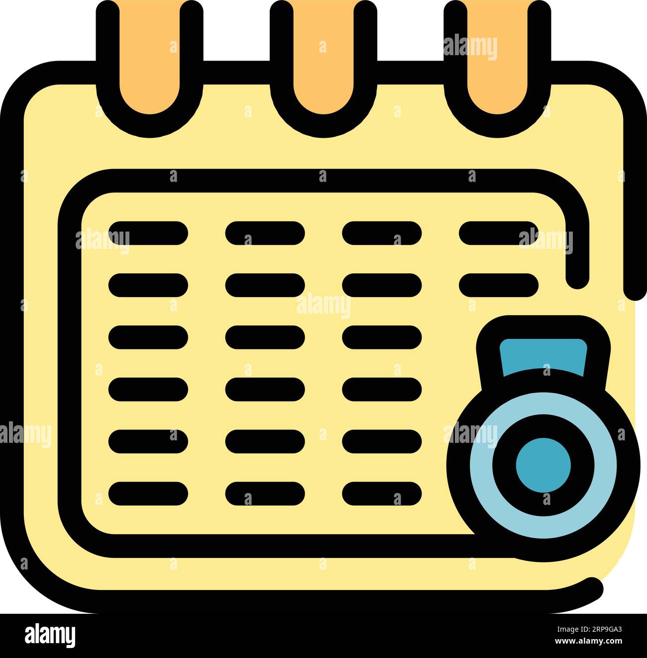 Calendar diet icon outline vector. Run program. Care device color flat ...