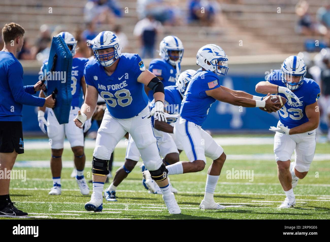 September 02, 2023: Air Force quarterback Zac Larrier (9) handing off ...