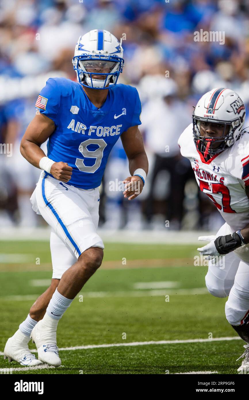 September 02, 2023: Air Force quarterback Zac Larrier (9) and Robert ...