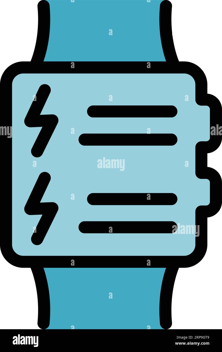 Smartwatch icon outline vector. Run program. Application care color ...