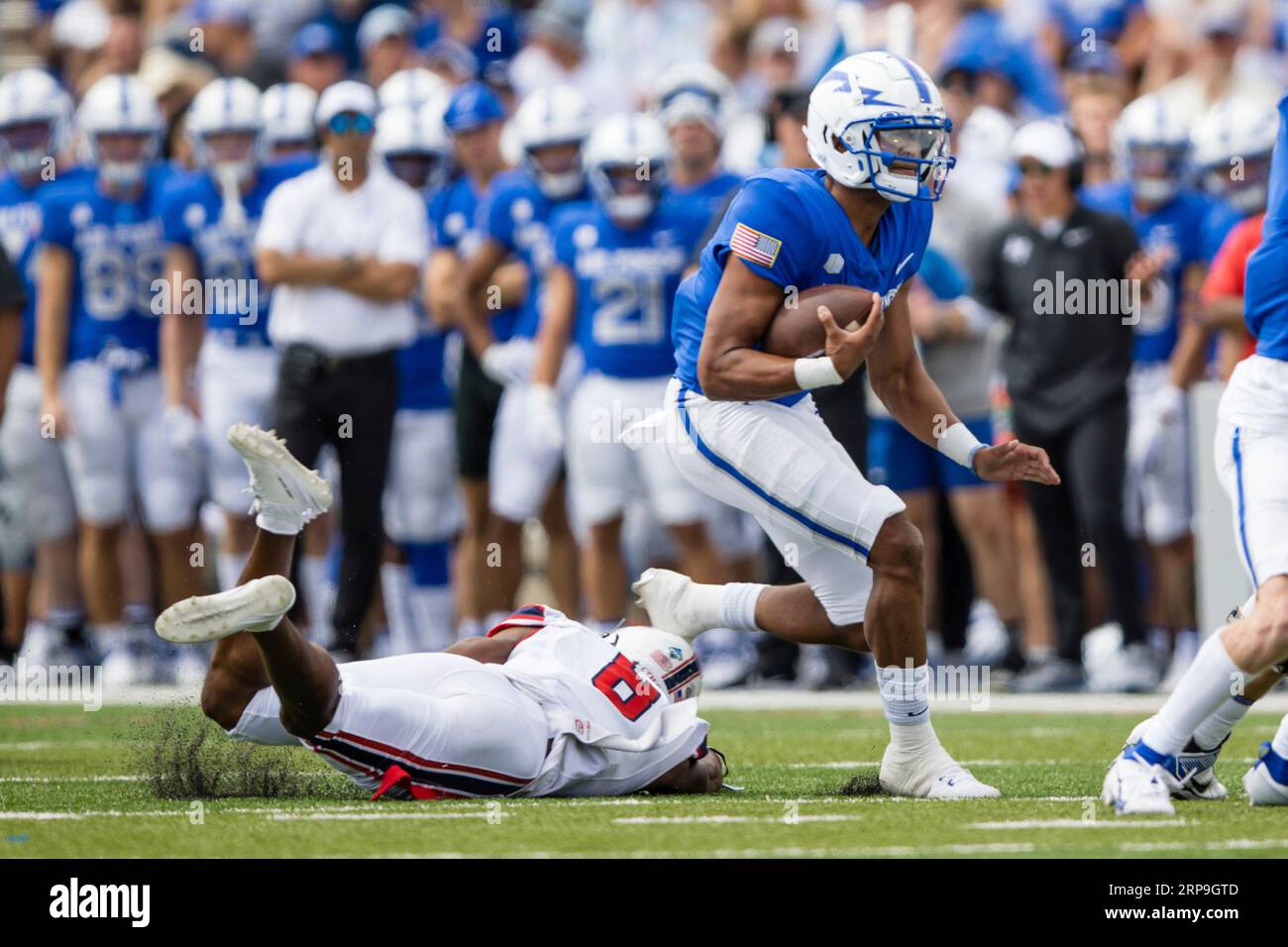 September 02, 2023: Air Force quarterback Zac Larrier (9) and Robert ...