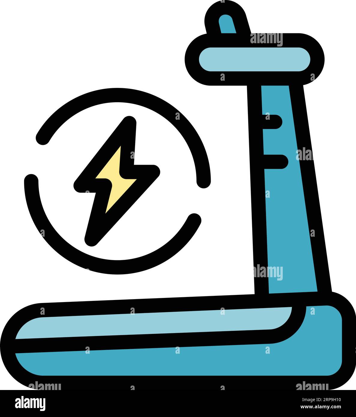 Treadmill icon outline vector. Run program. Care pulse color flat Stock ...