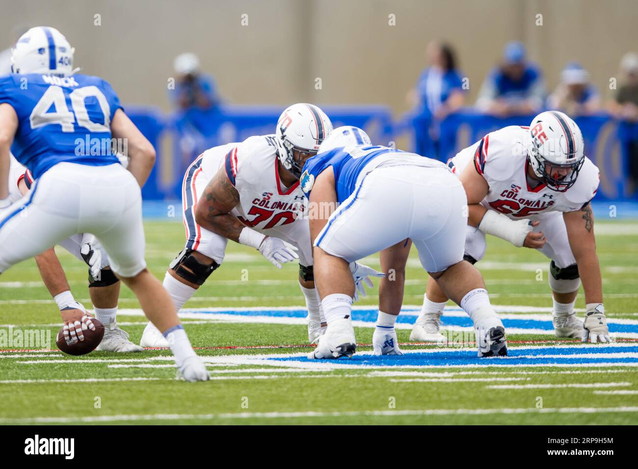 September 02, 2023: Robert Morris left guard Dante Thompson (70) and ...