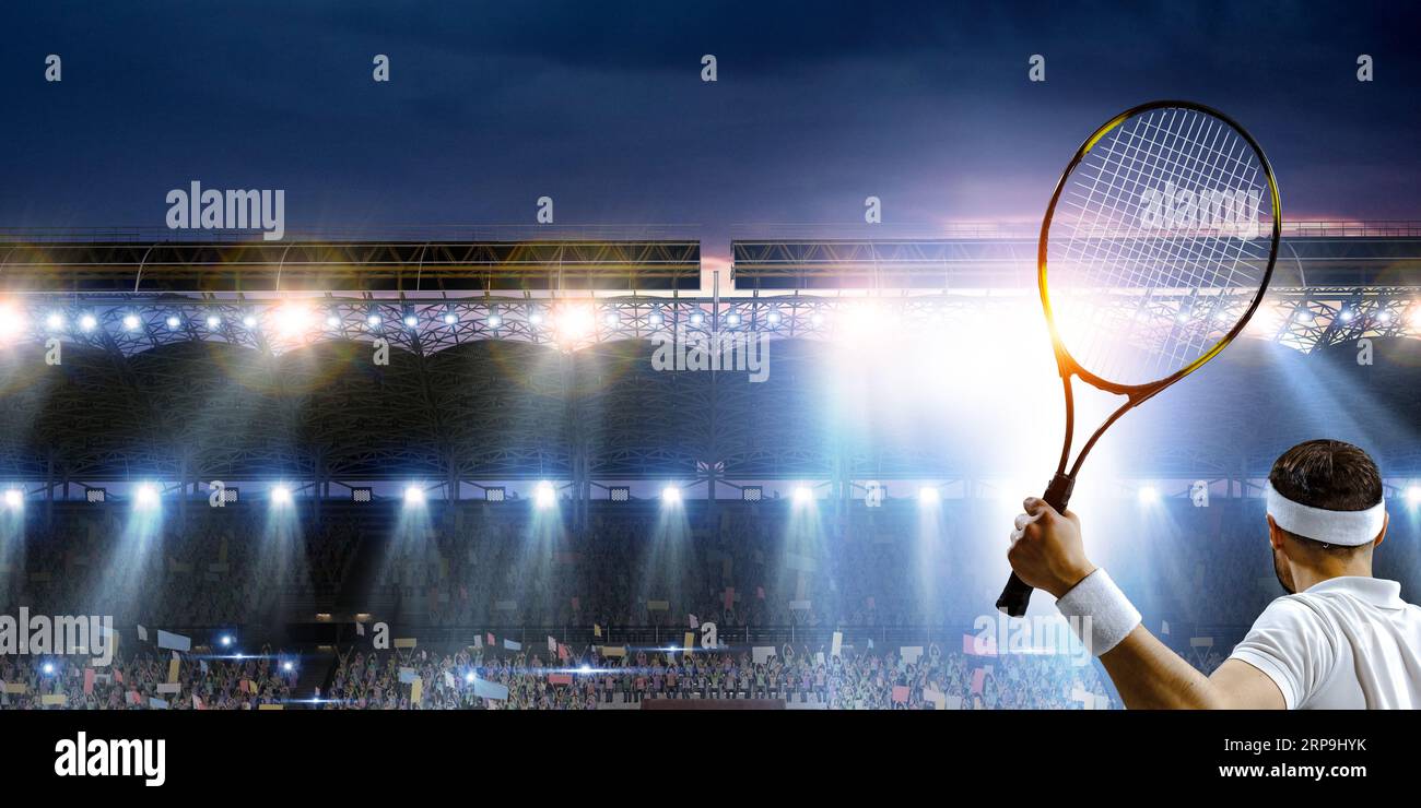 Professional tennis player . Mixed media Stock Photo - Alamy