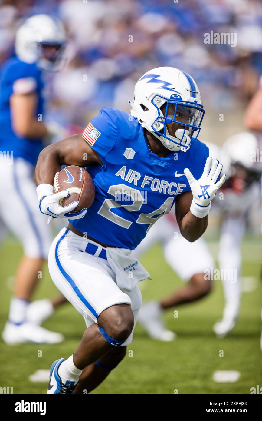 September 02, 2023: Air Force tailback John Lee Eldridge III (24) runs ...