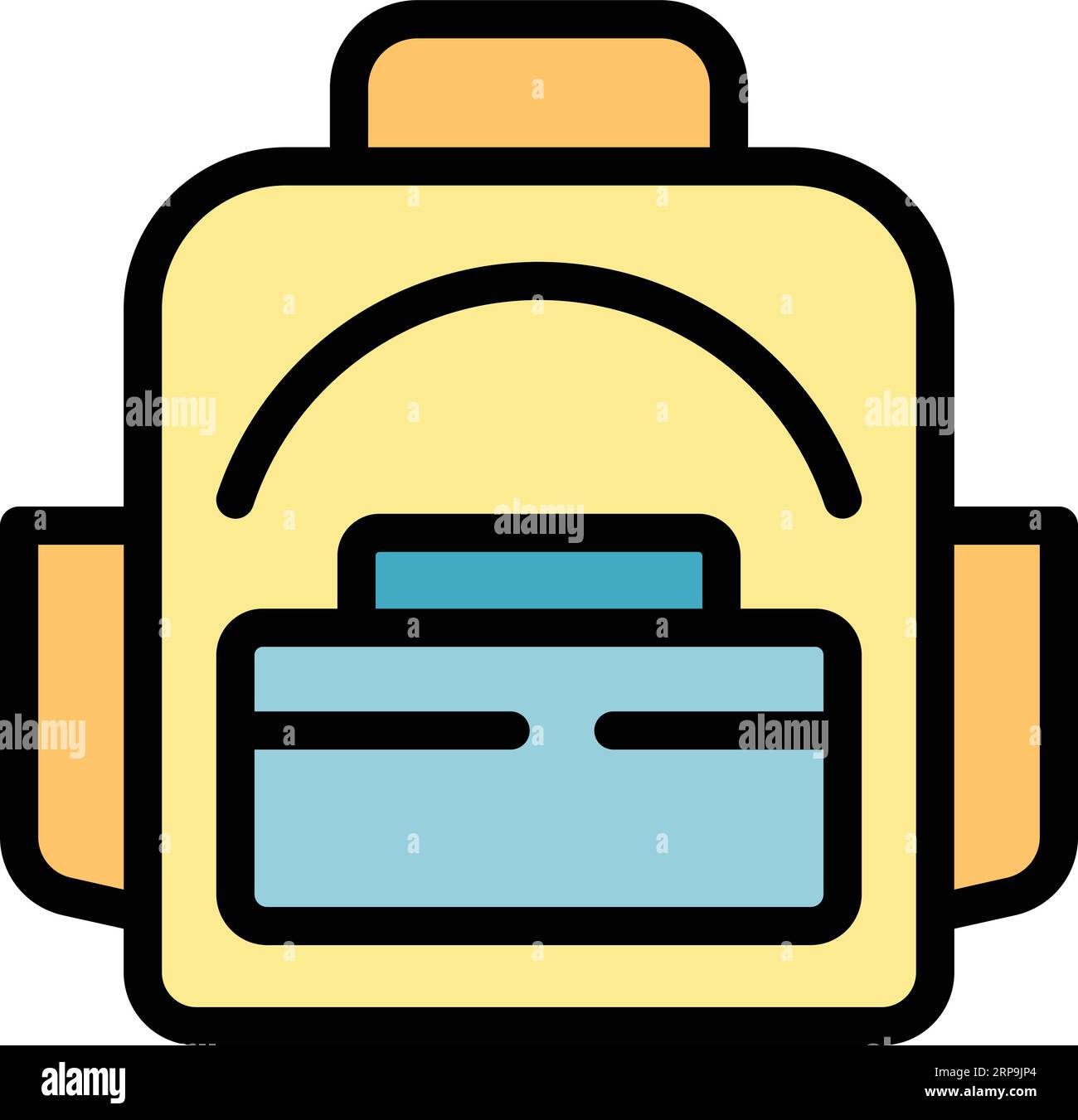 Backpack food icon outline vector. School meal. Container snack color ...