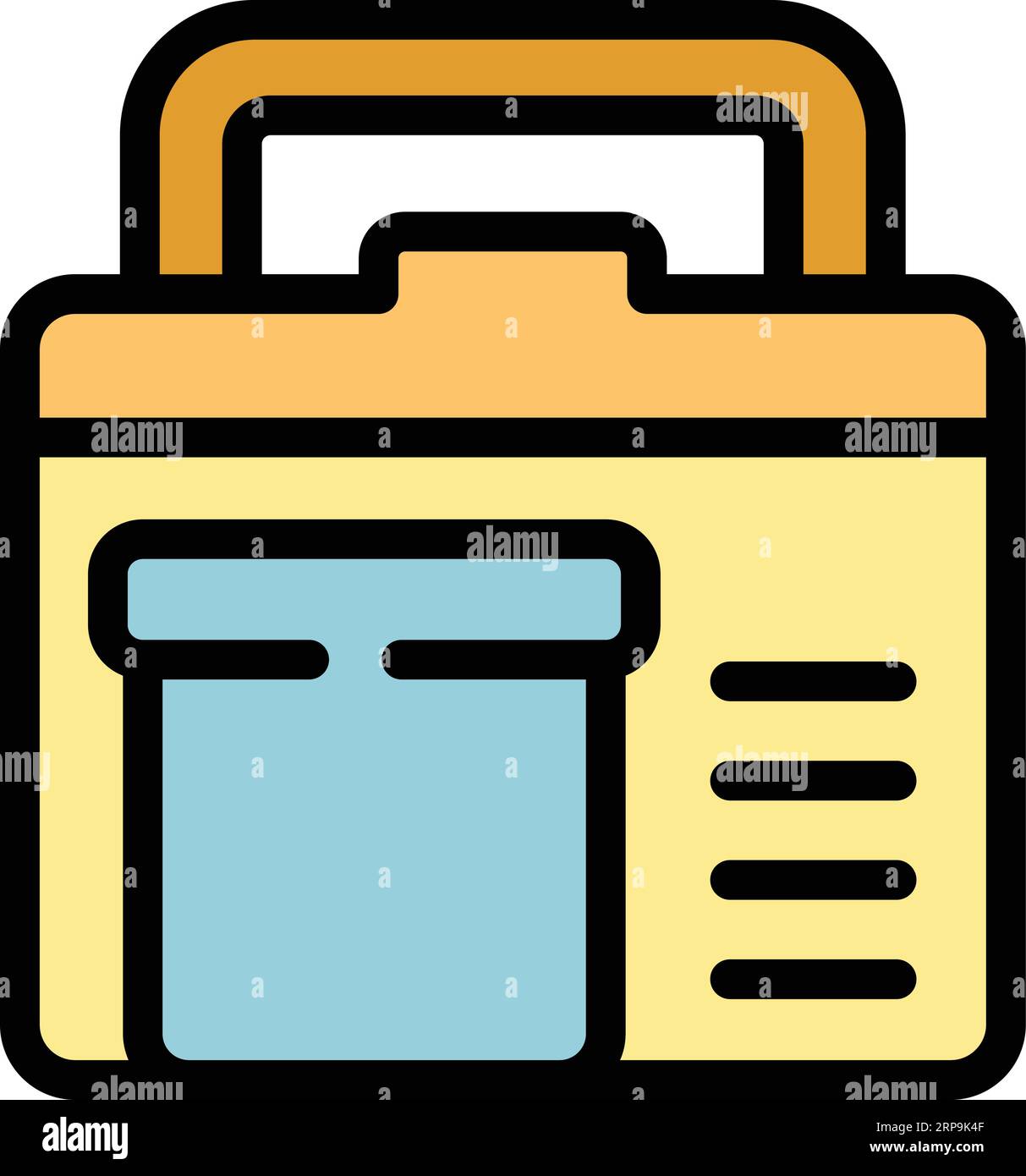 Box food icon outline vector. School lunch. Meal container color flat ...