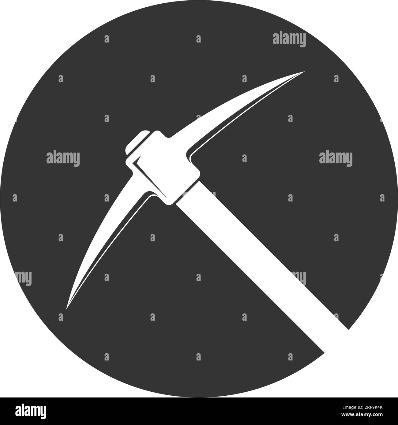 Construction worker pickaxe isolated Black and White Stock Photos ...
