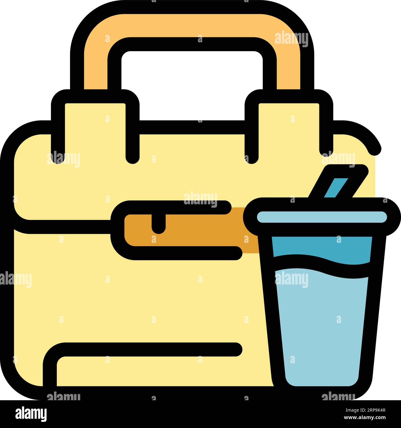 Plastic food bag icon outline vector. School meal. Snack break color ...