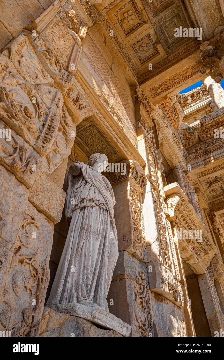 Statue of Sophia (Greek personification of wisdom). Library of Celsus ...