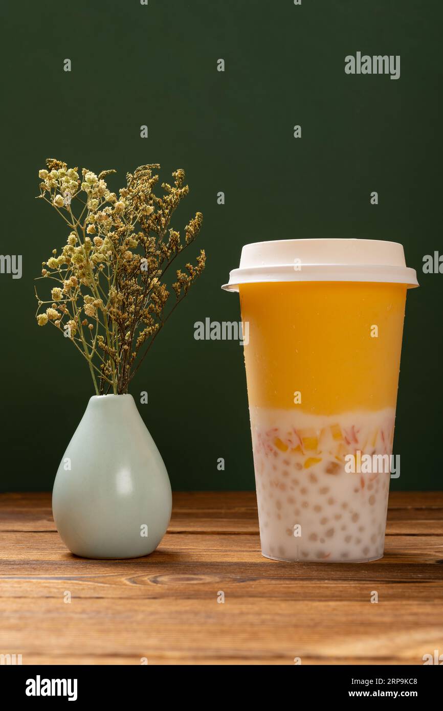 cup of mango pomelo sago dessert vertical composition Stock Photo - Alamy