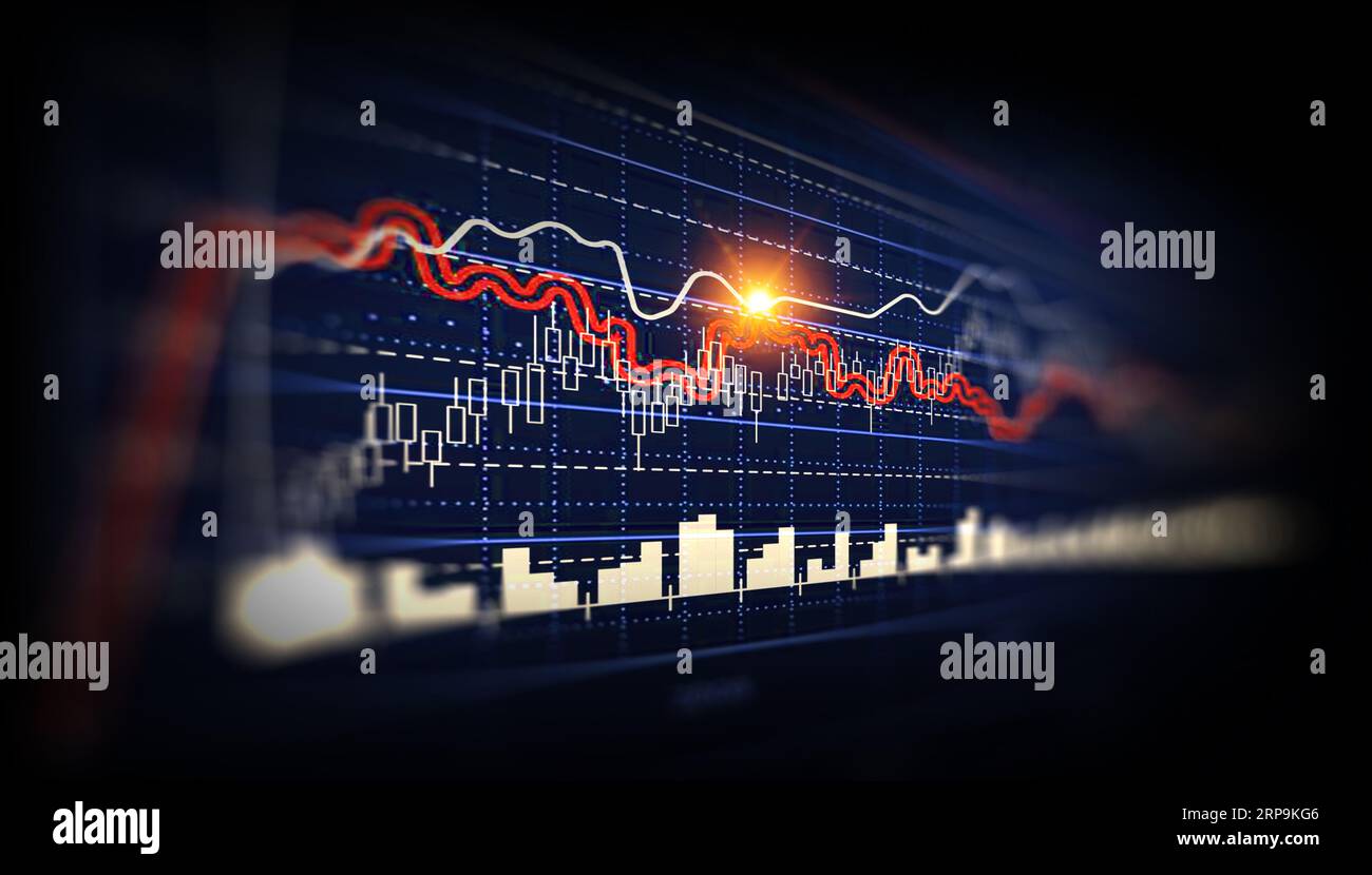Business graph and trade monitor Stock Photo - Alamy
