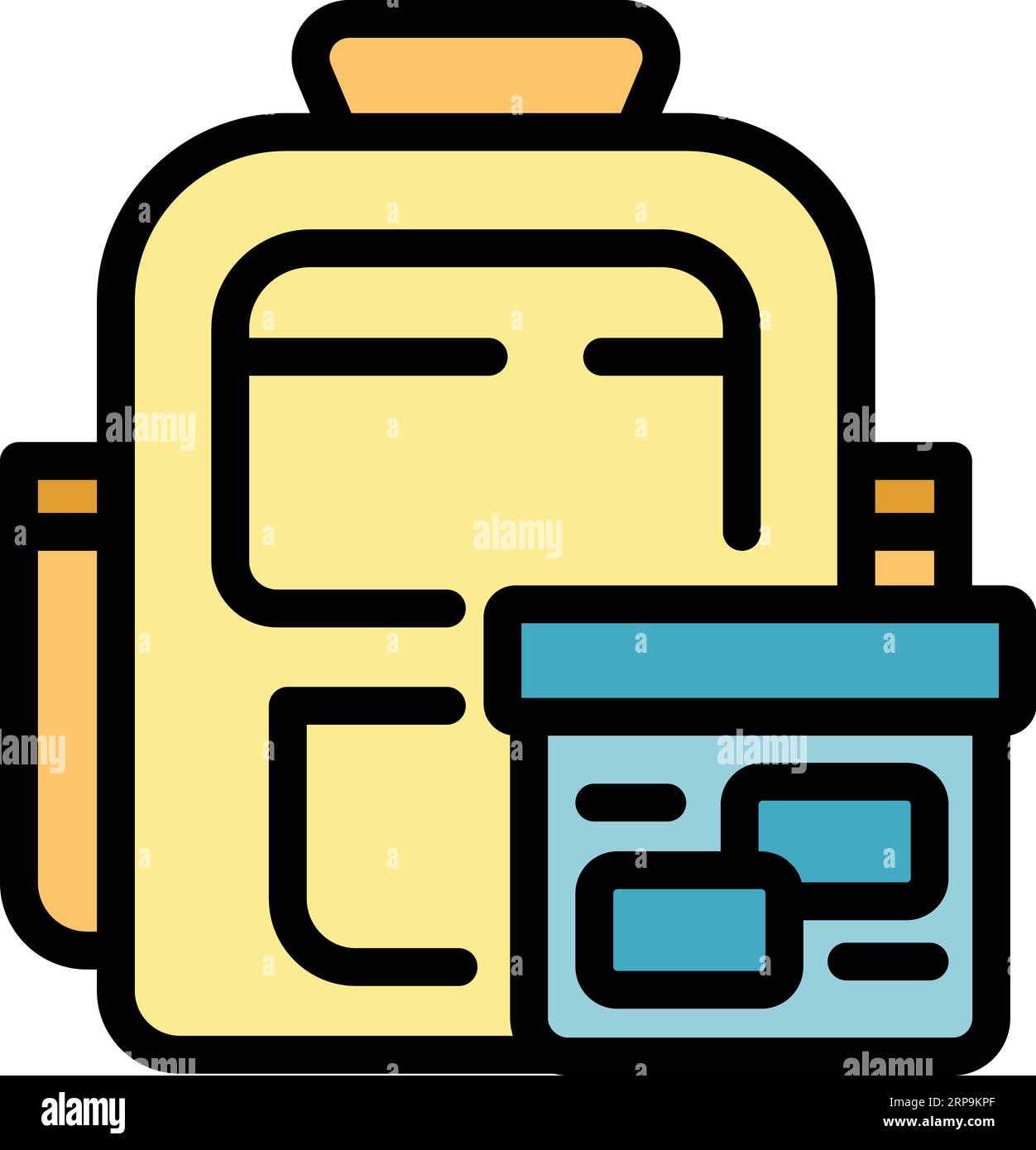 Backpack container icon outline vector. School meal. Food snack color ...