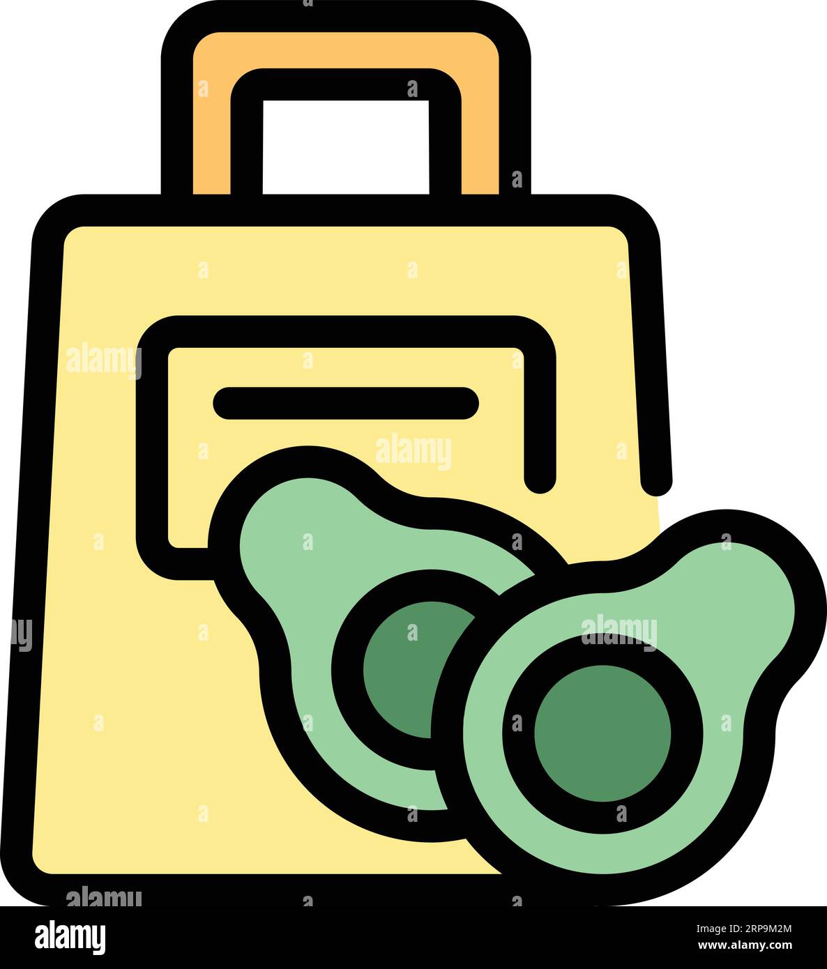 Break food icon outline vector. Lunch box. School meal color flat Stock ...