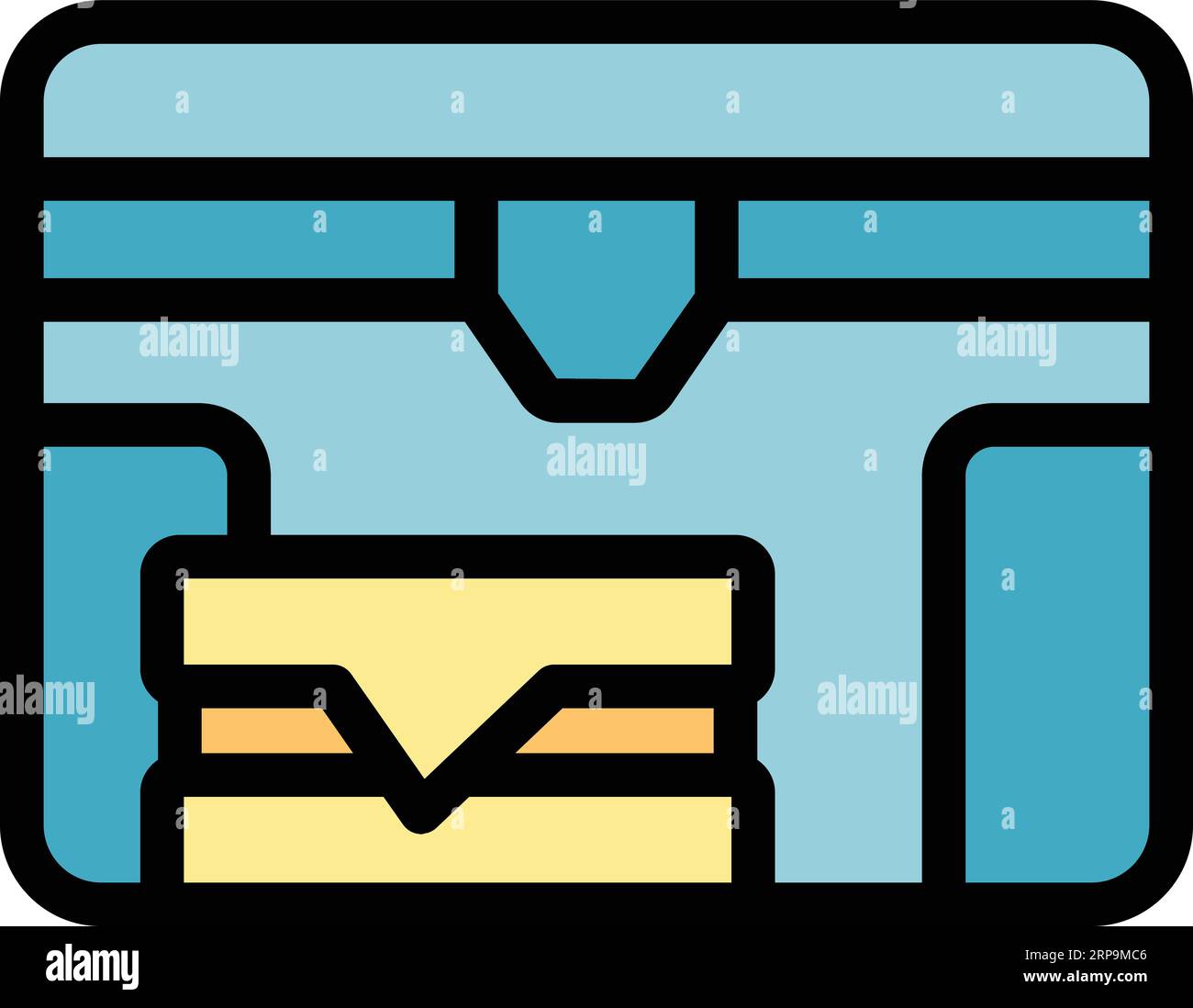 Plastic food box icon outline vector. Snack container. School meal ...