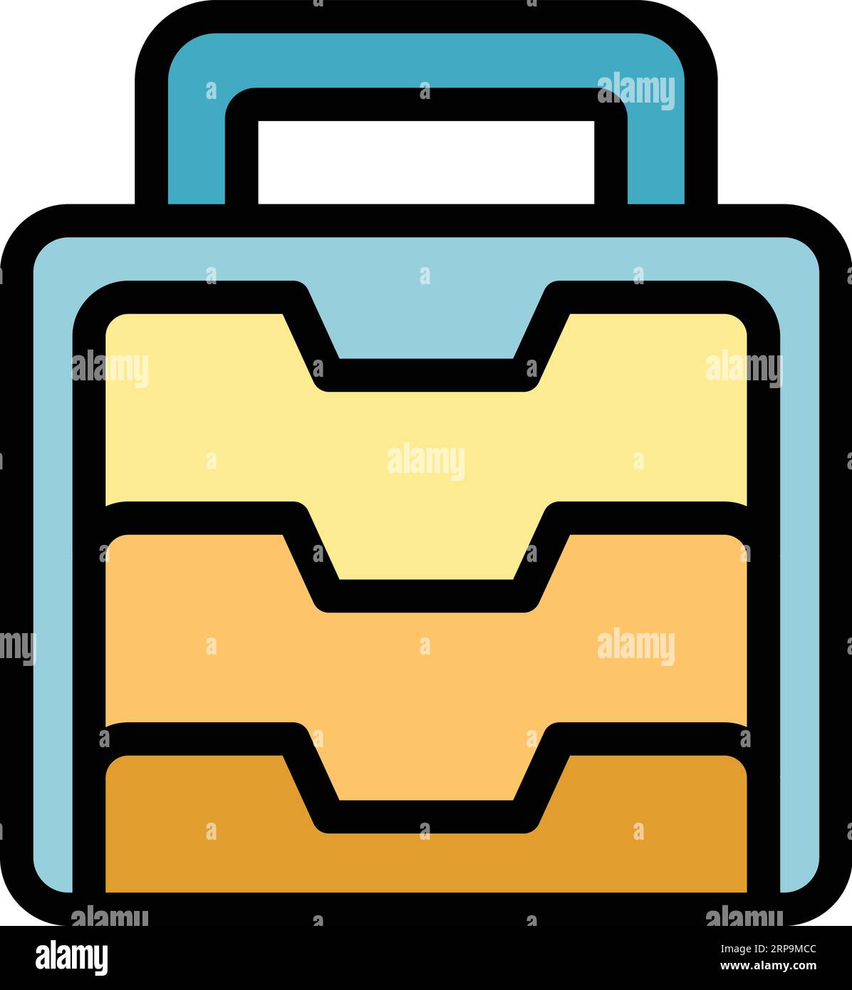 Snack food icon outline vector. Lunch box. School meal color flat Stock ...