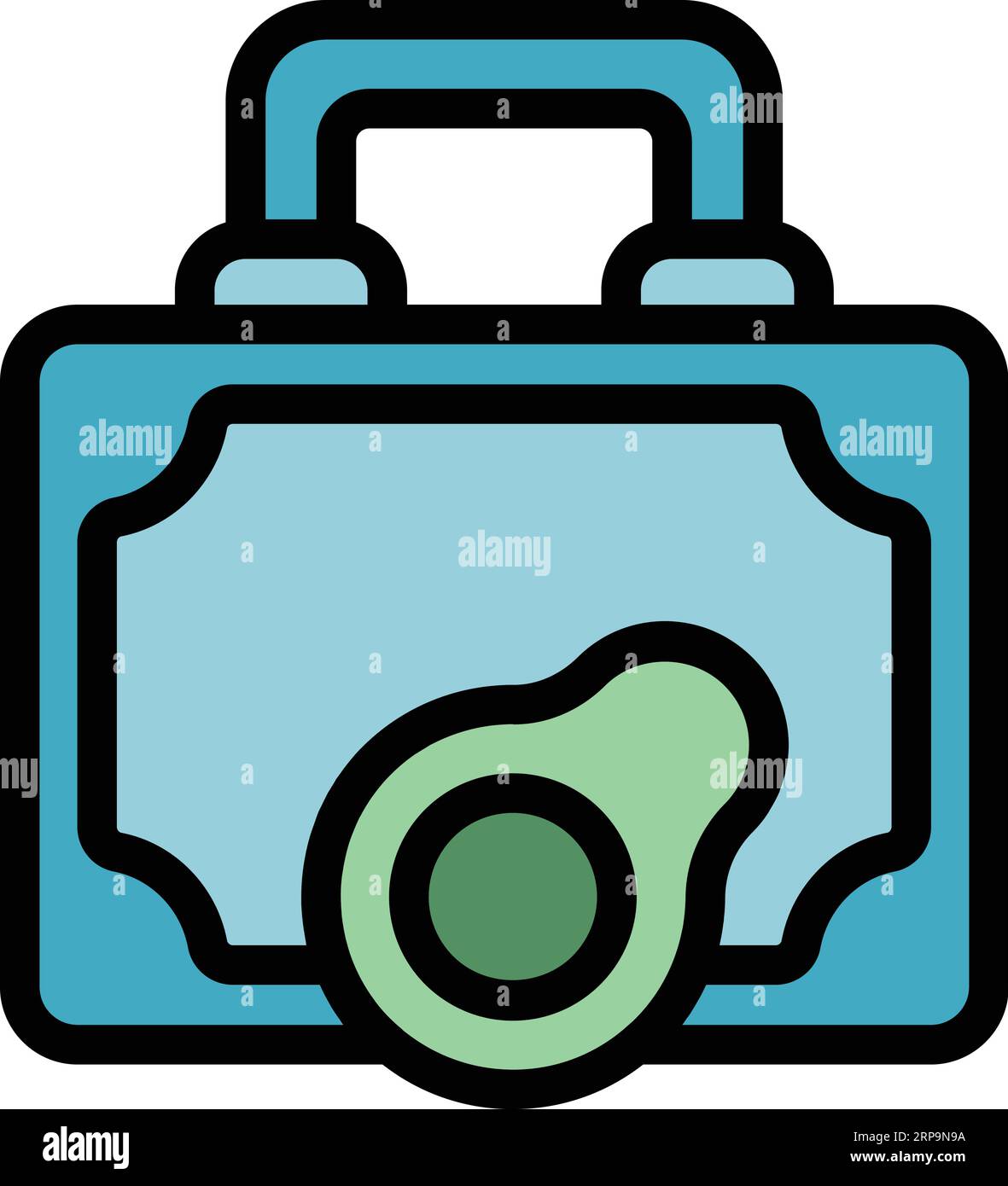 Lunch box icon outline vector. School meal. Container food color flat ...