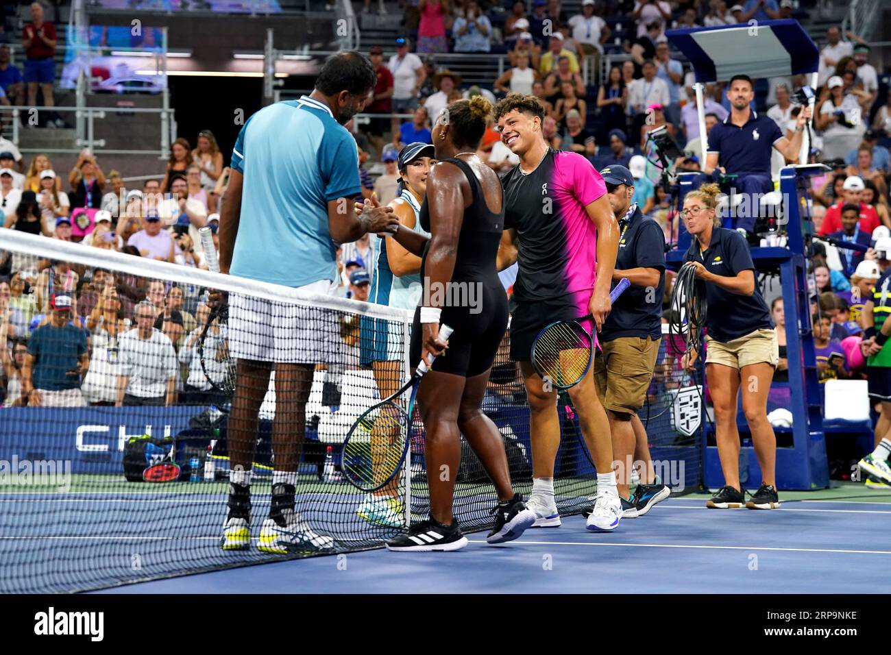 Rohan Bopanna, Aldila Sutjiadi, Taylor Townsend, and Ben Shelton during ...