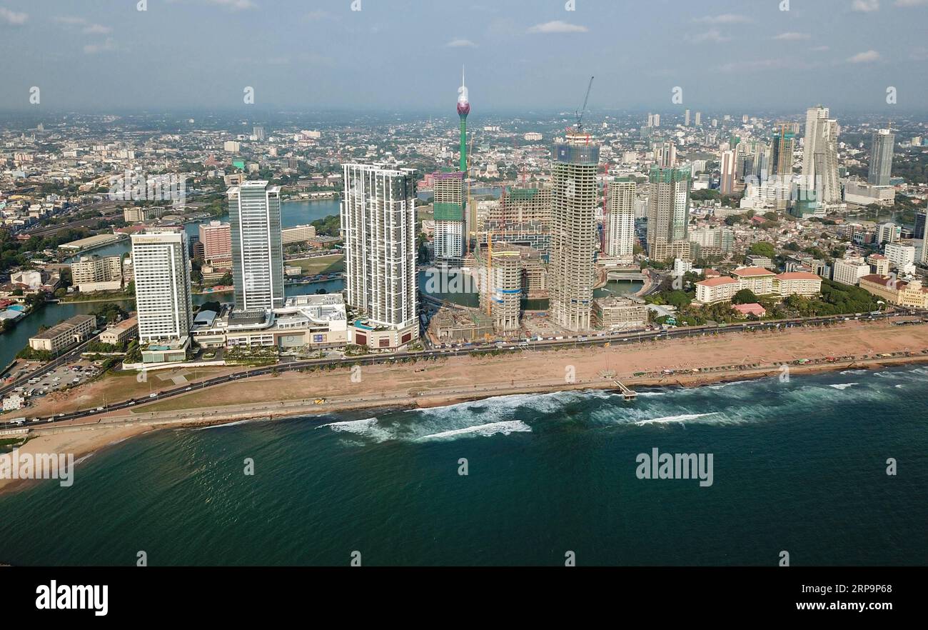 (190413) -- COLOMBO, April 13, 2019 (Xinhua) -- Aerial photo taken on ...