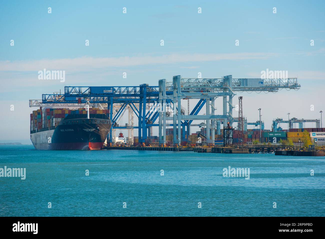 MSC container ship MSC Alessia docked at Massport in Boston Seaport ...
