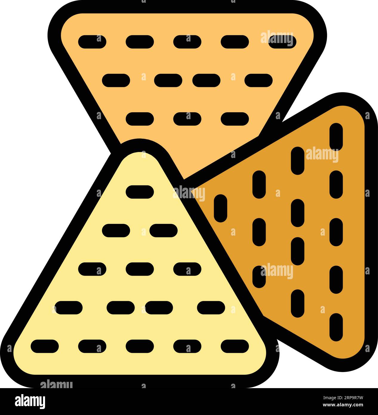 Triangle cracker icon outline vector. Food biscuit. Snack cake color ...