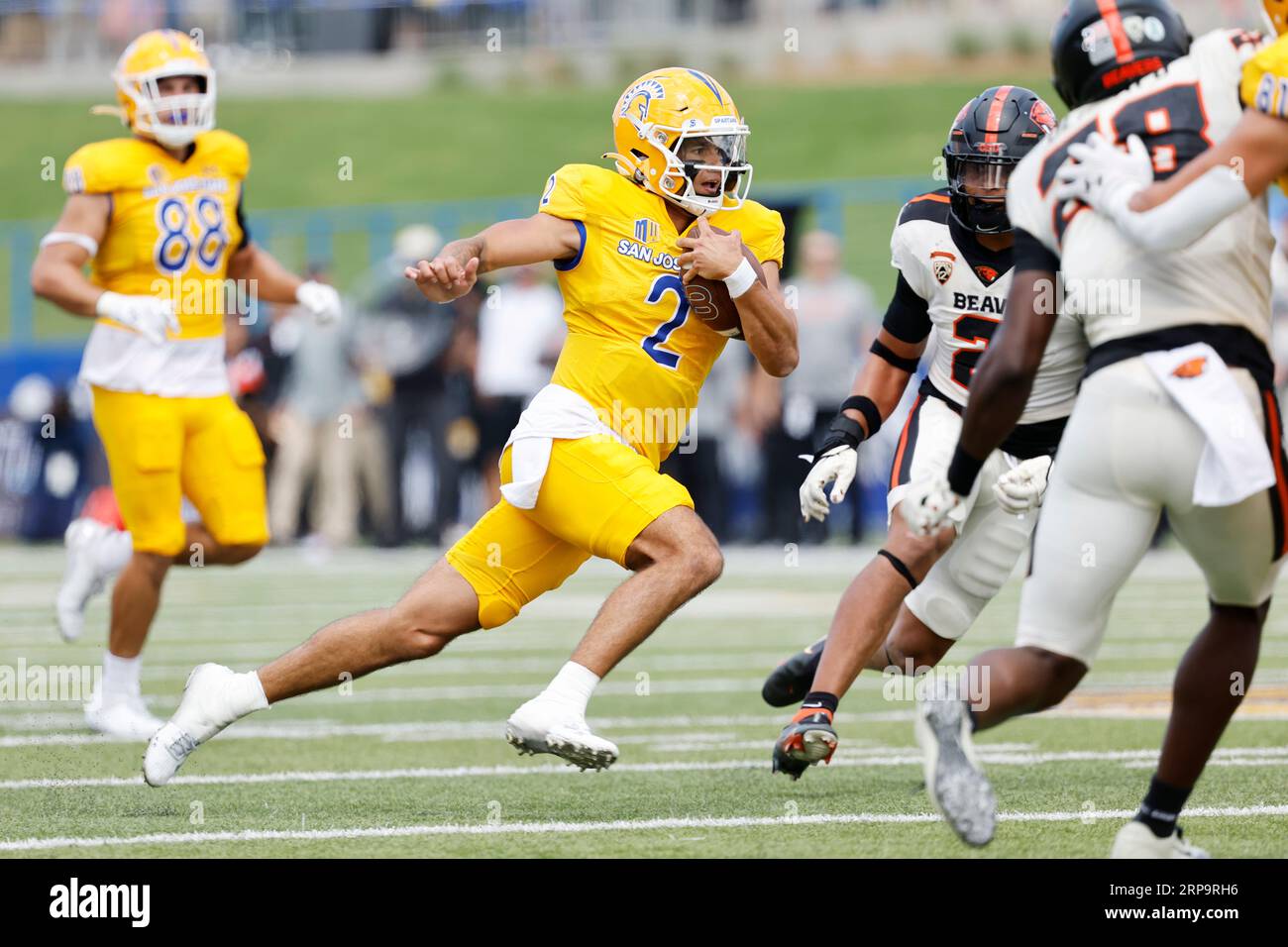 San Jose State quarterback Chevan Cordeiro (2) runs with the ball in ...