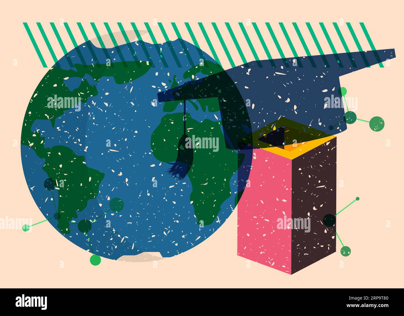 World globe graduation cap diploma hi-res stock photography and images ...