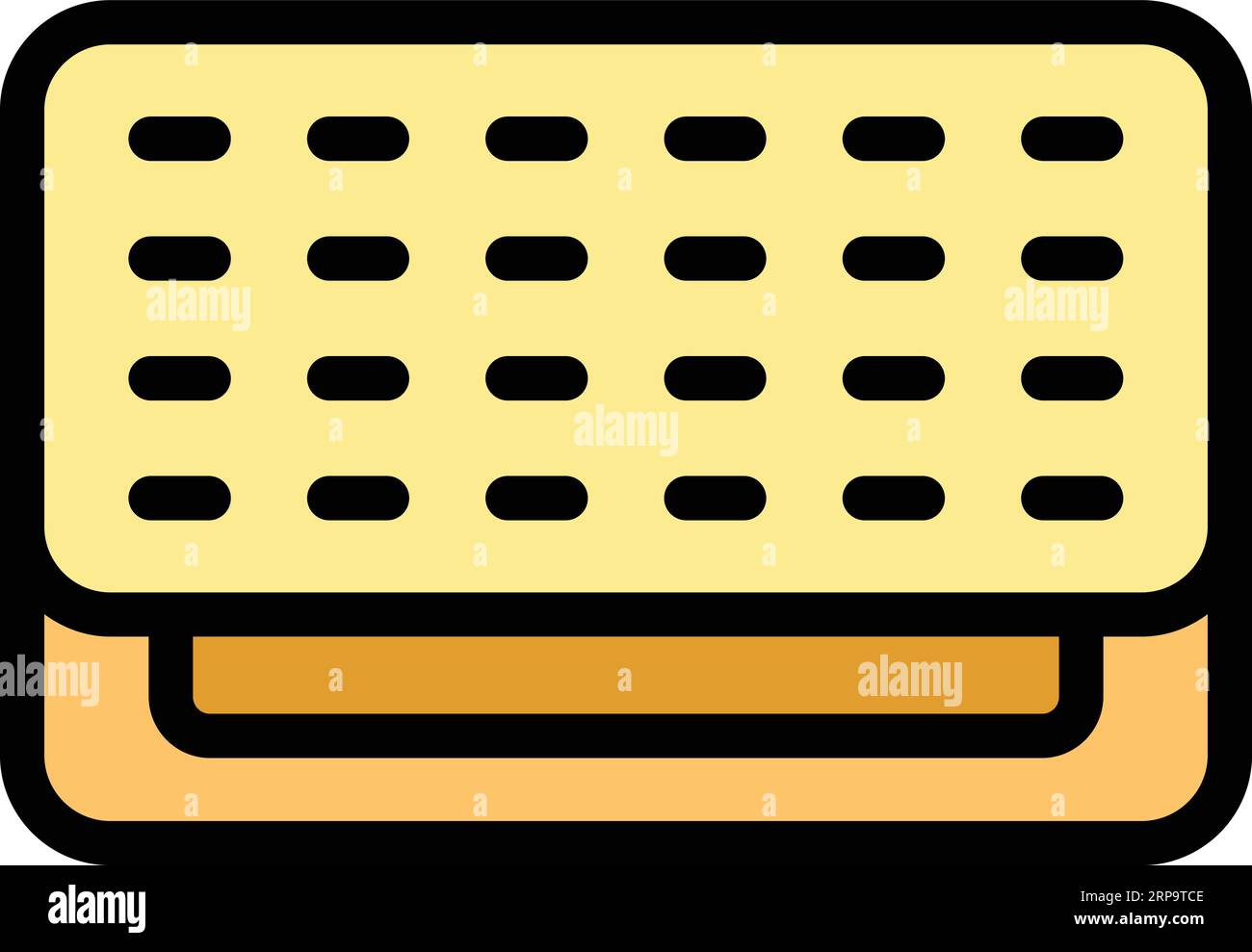 Vanilla biscuit icon outline vector. Cookie snack. Cake shape color ...