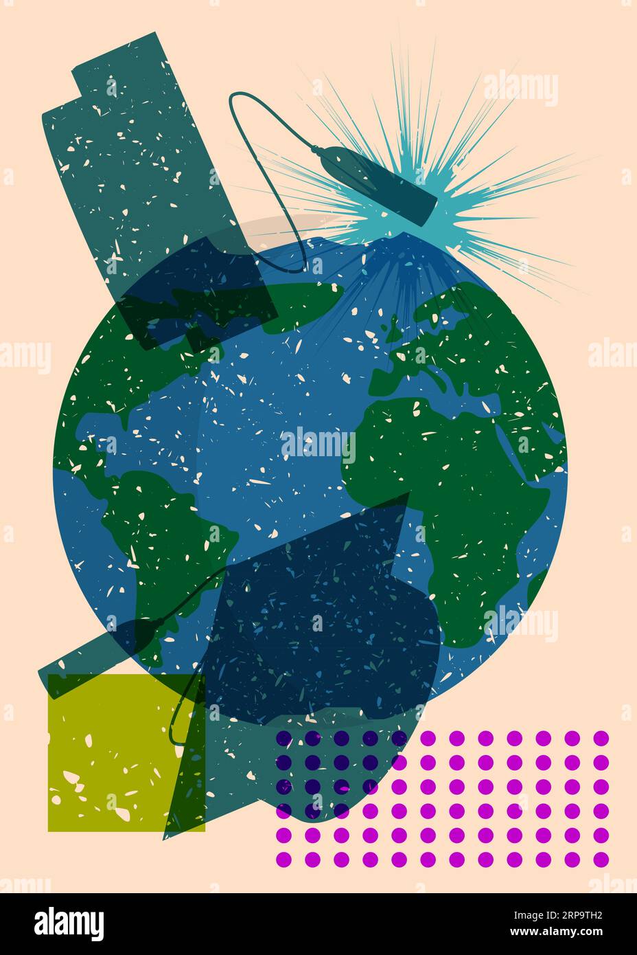 Graduation cap with Earth globe and colorful geometric shapes. Academic ...