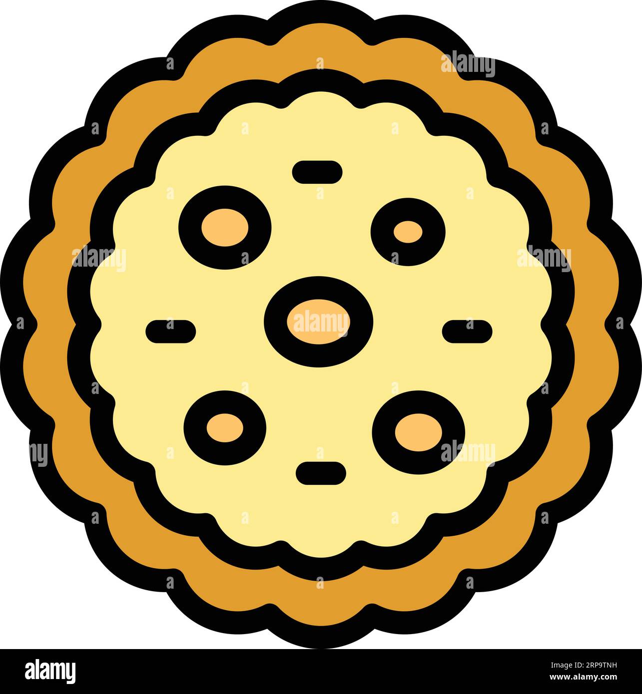 Cracker shape icon outline vector. Sugar grain. Cookie snack color flat ...