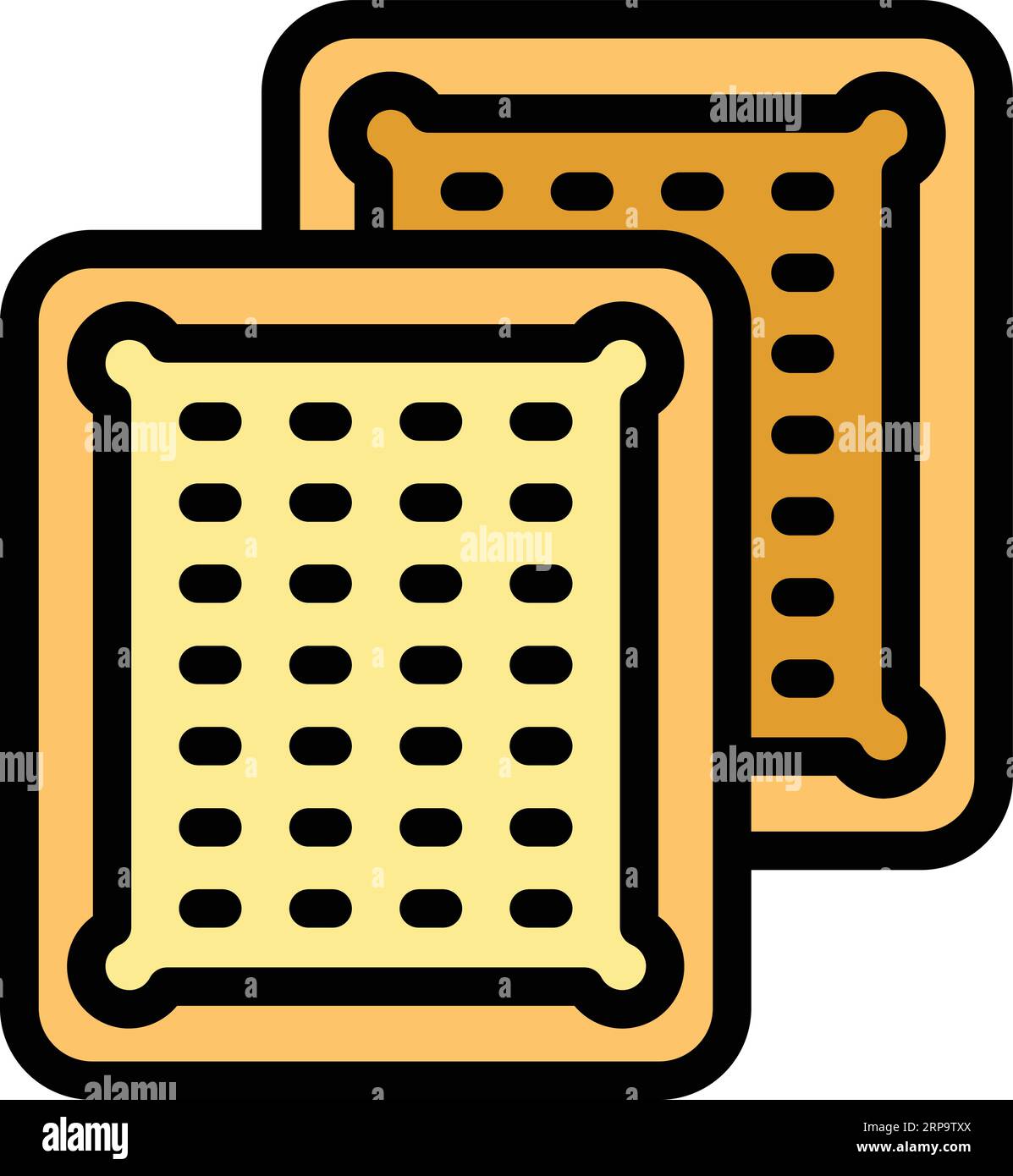 Square cookie icon outline vector. Food biscuit. Healthy cake color ...