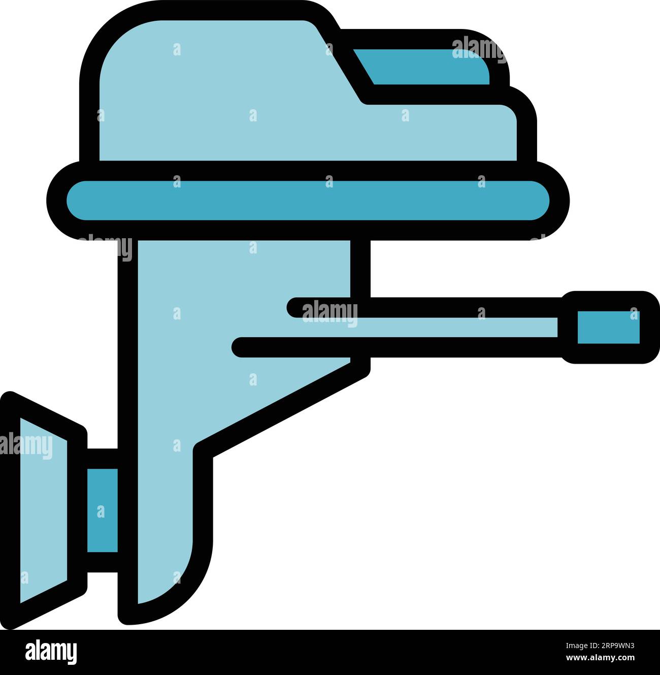 Travel motorboat icon outline vector. Outboard motor. Art engine color ...