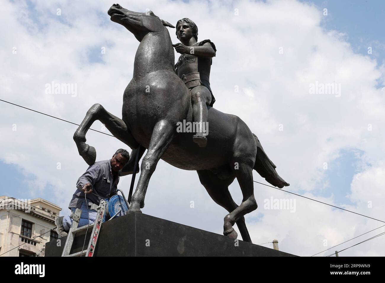 (190418) -- ATHENS, April 18, 2019 -- The statue of Alexander the Great ...