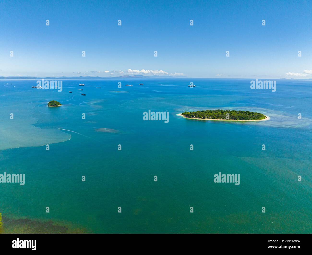 Tropical island with white sandy beach. Mindanao, Philippines Stock ...