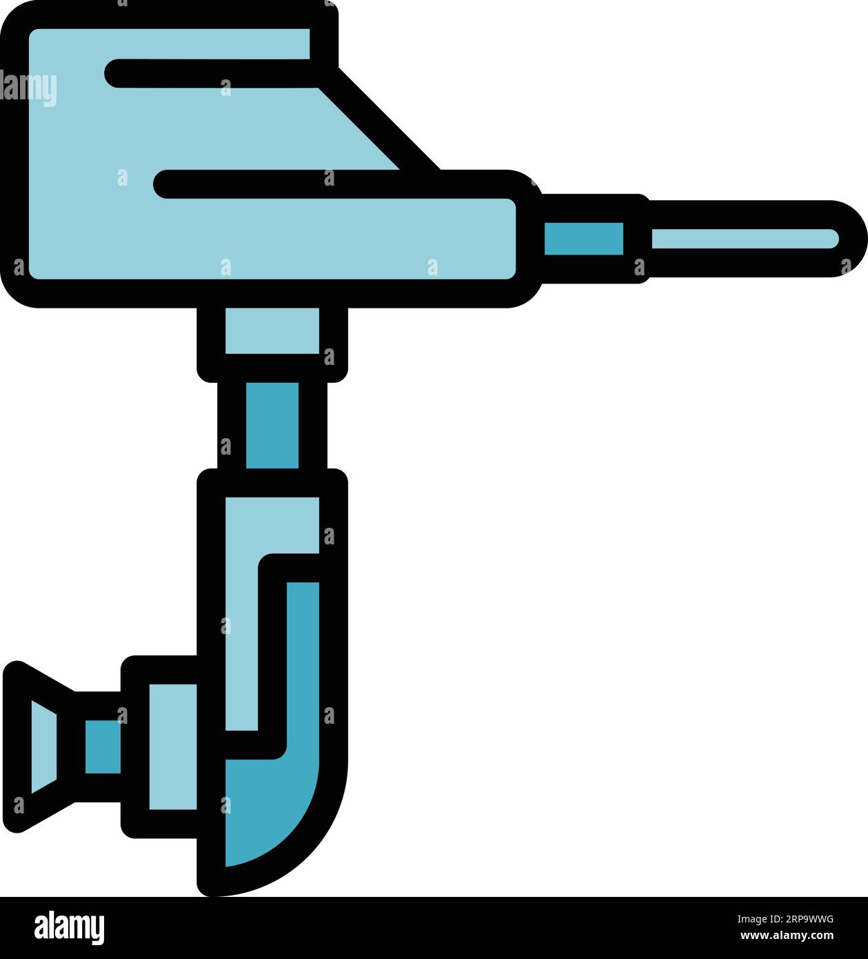 Ship motor icon outline vector. Boat engine. Motorboat propeller color ...