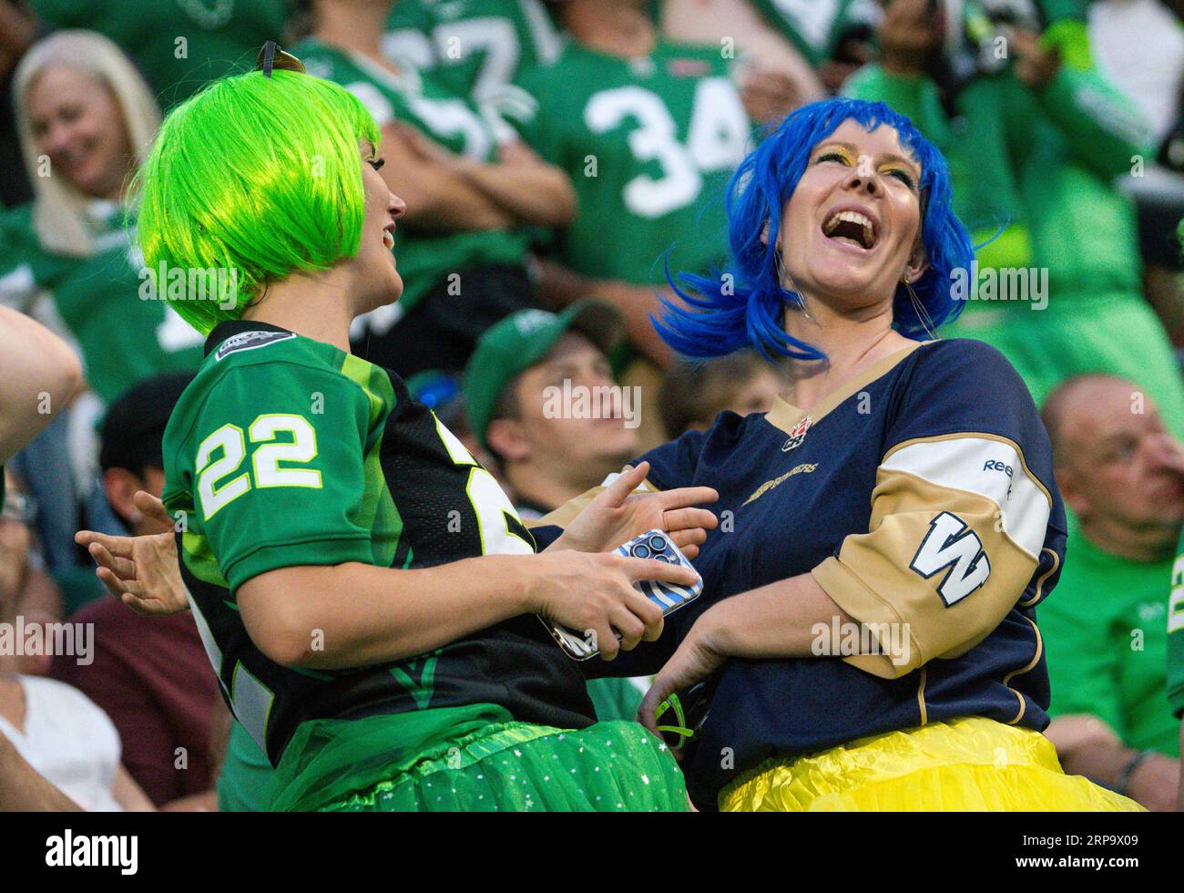 Spectators cheer before Canadian Football League Labour Day Classic game action between the ...