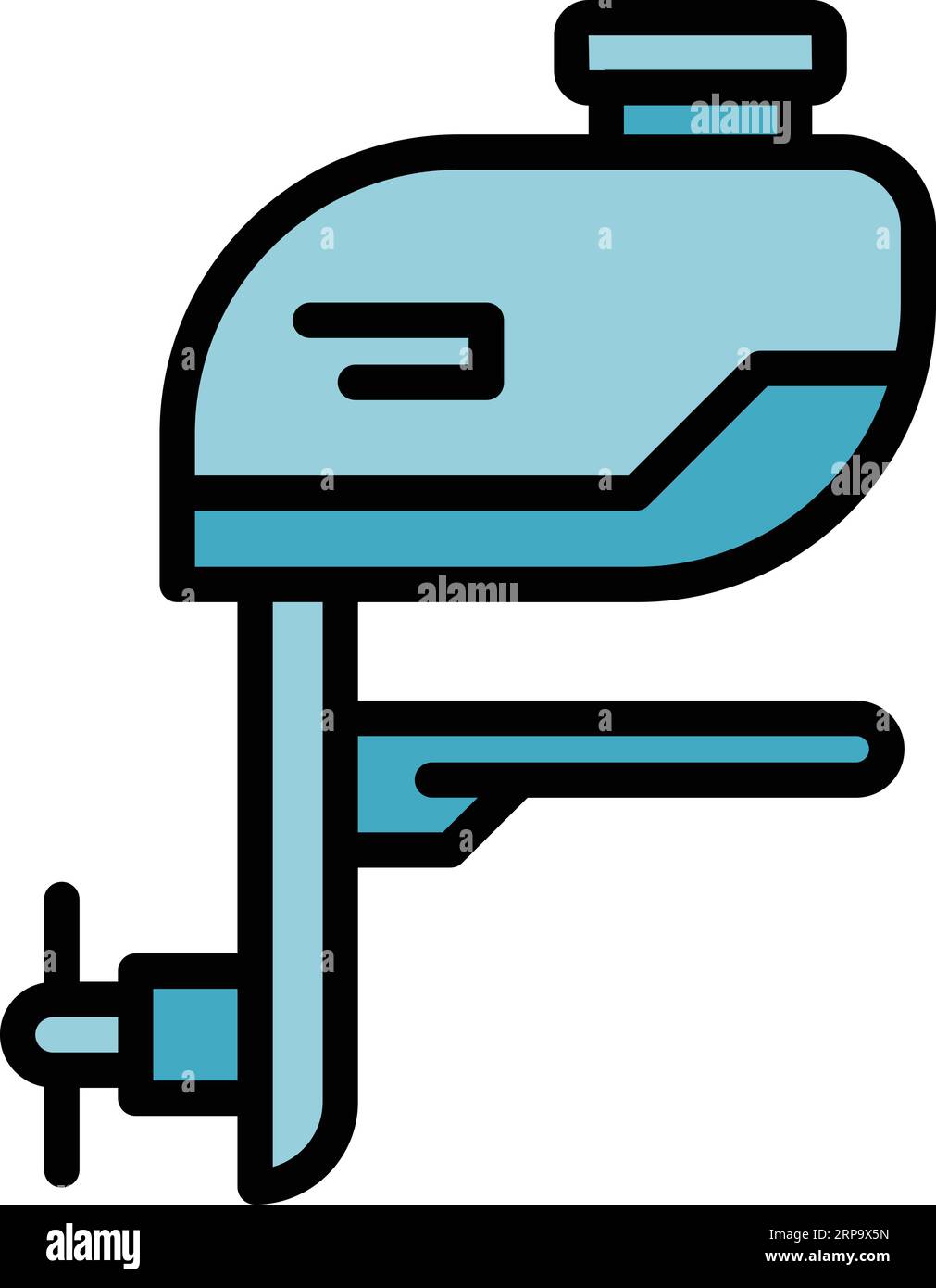 Linear motorboat icon outline vector. Motor boat. Outboard engine color ...