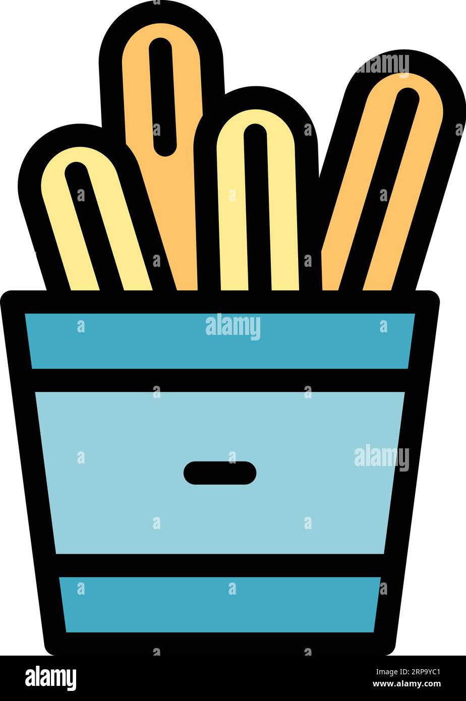Plate churro icon outline vector. Spanish food. Spain dessert color ...