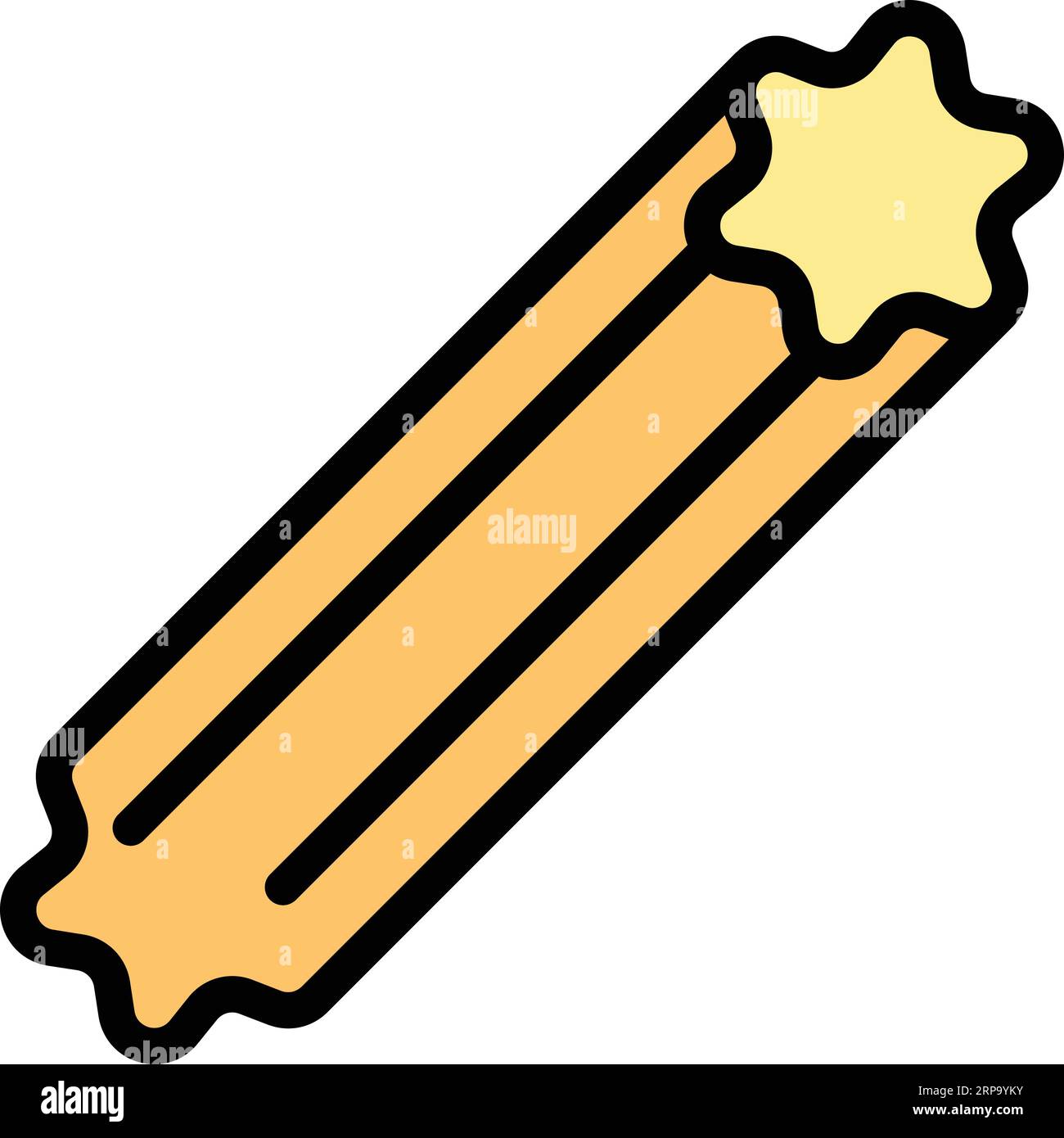 Spanish churro icon outline vector. Food pastry. Mexican dessert color ...