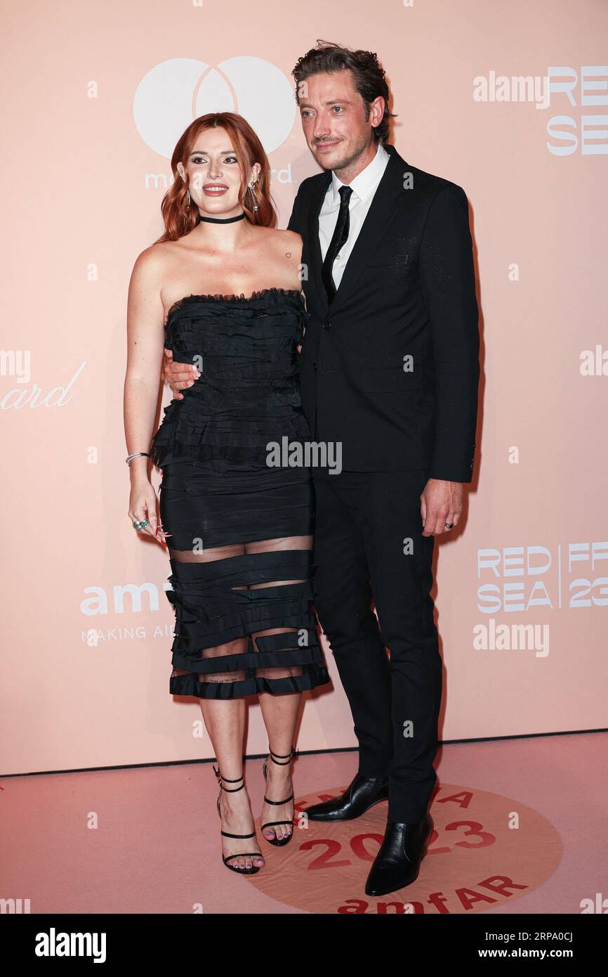 Bella Thorne and Mark Emms attends the amfAR gala Venezia 2023 ...