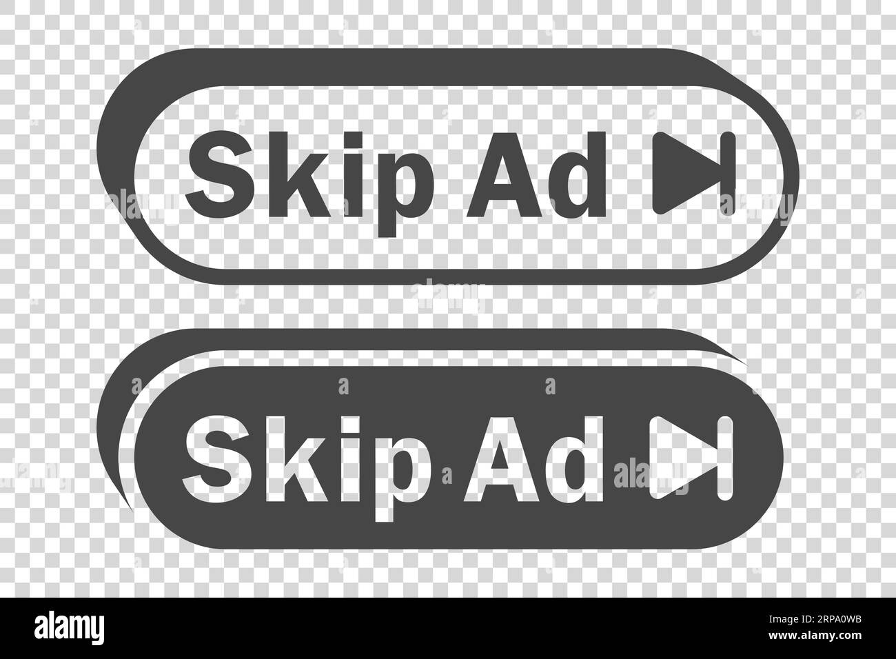 Skip Ad button. Video block icon for advertising. App template for interface. Vector Stock ...