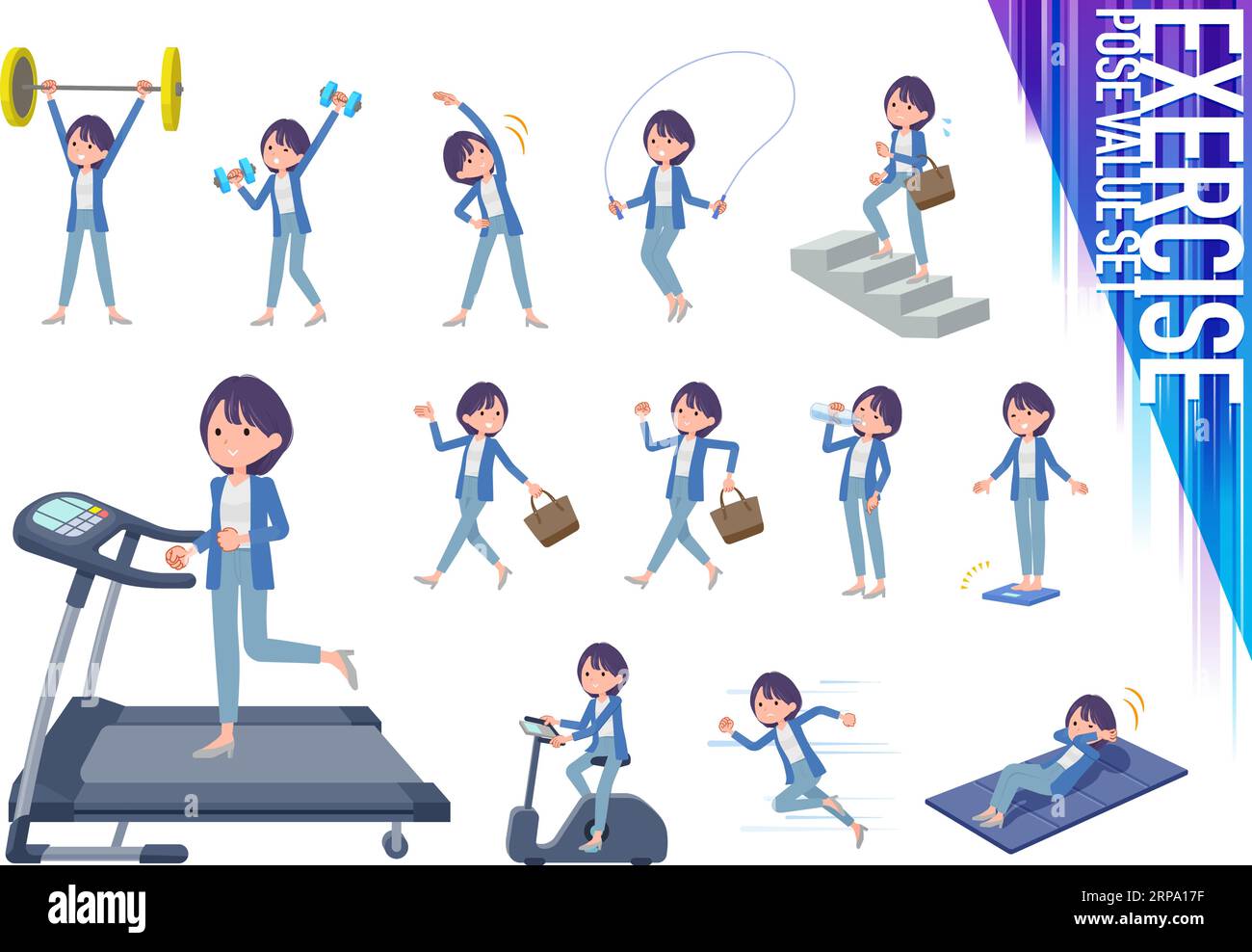 Japanese office fitness exercise Stock Vector Images - Alamy