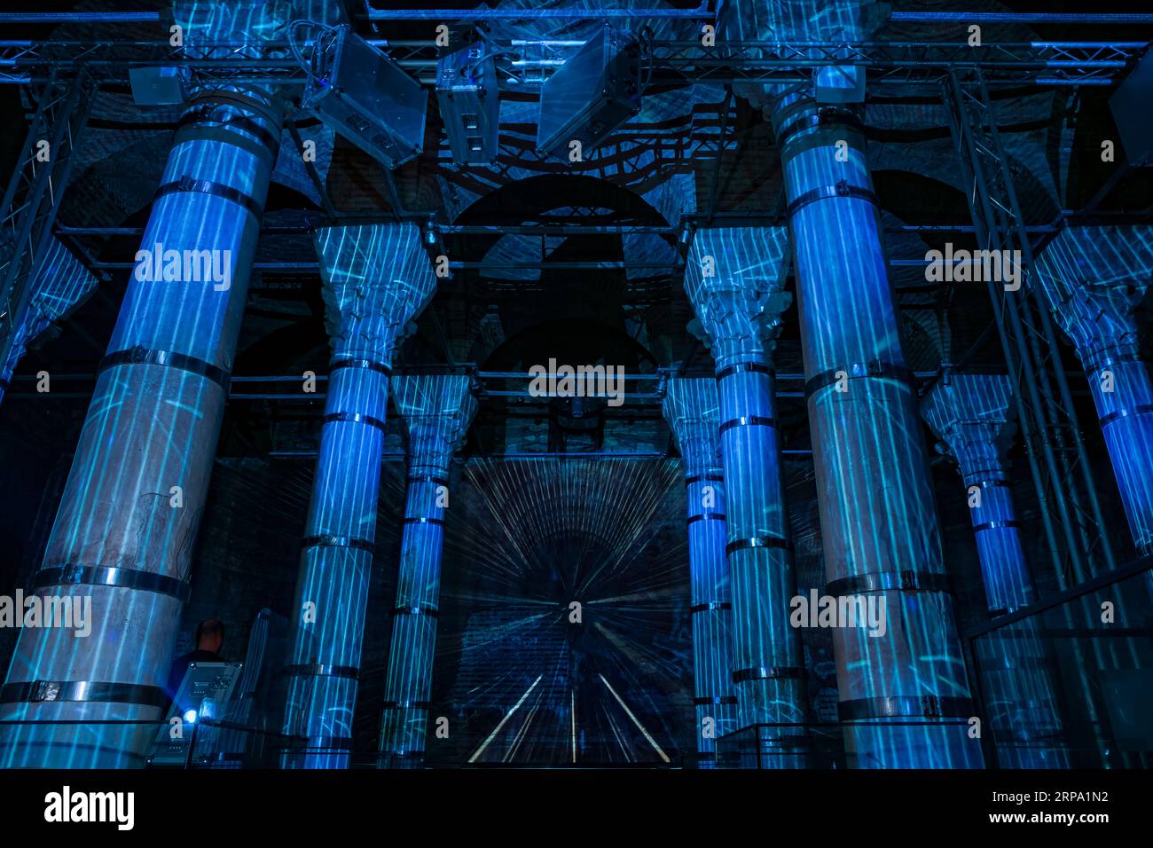 Laser Light Show at Theodosius Cistern (Serefiye Sarnici). Istanbul ... Laser Light Show at Theodosius Cistern (Serefiye Sarnici). Istanbul ...
