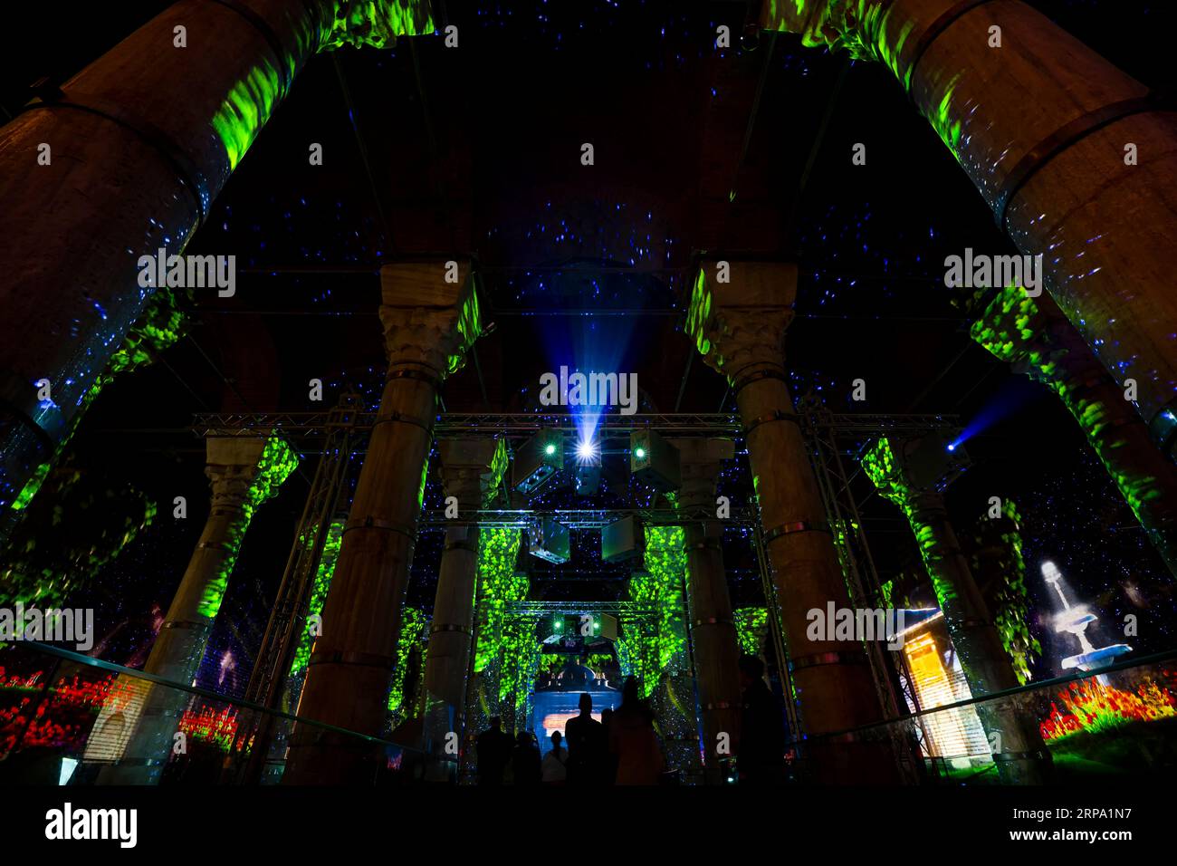 Laser Light Show at Theodosius Cistern (Serefiye Sarnici). Istanbul ... Laser Light Show at Theodosius Cistern (Serefiye Sarnici). Istanbul ...