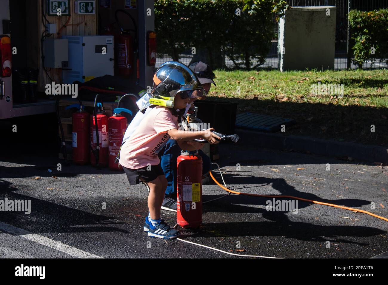 Kids attend the open day. The firefighters of the Marchandeau fire ...