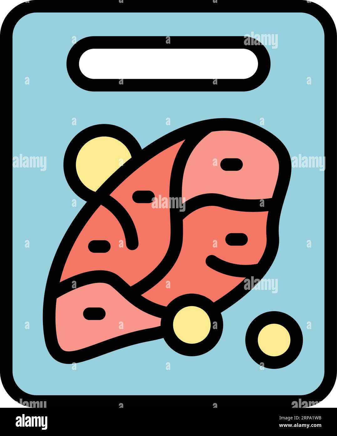 Raw meat icon outline vector. Pork food. Chicken fresh color flat Stock ...